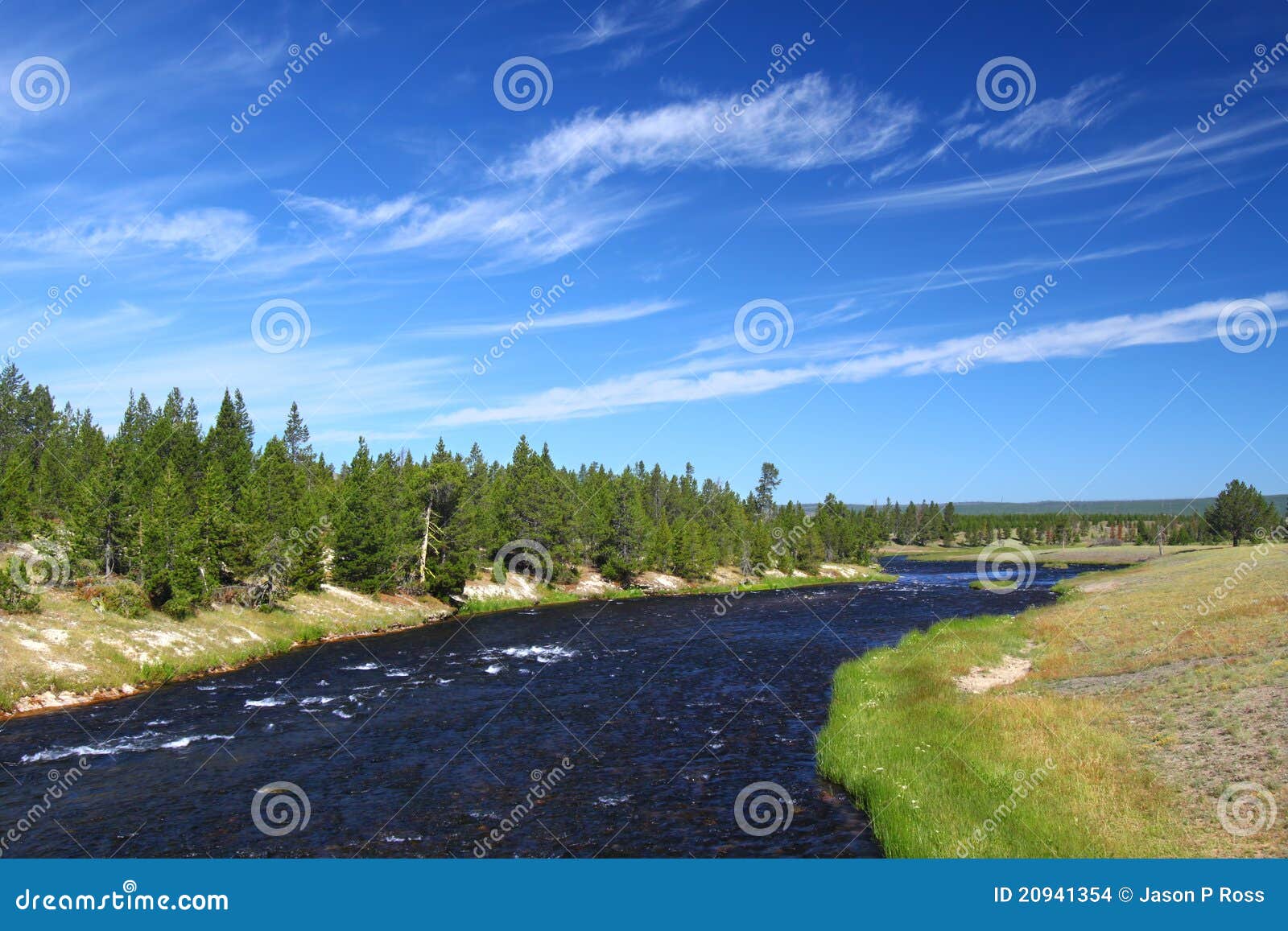 Firehole River of Yellowstone Stock Photo - Image of habitat, flow ...