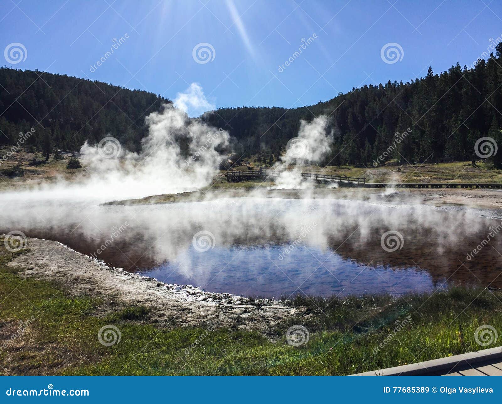 Firehole River, Yellowstone Stock Image - Image of natural, terrace ...