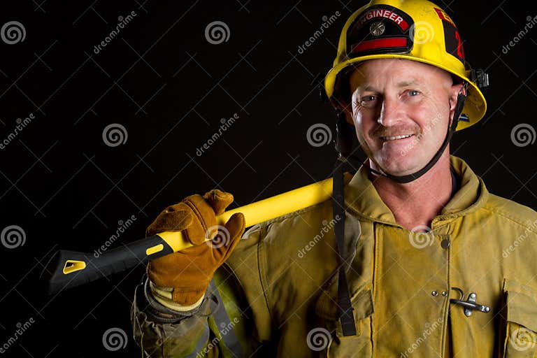 Fireman stock image. Image of copy, hero, equipment, coat - 14000521