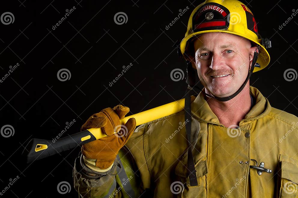 Fireman stock image. Image of copy, hero, equipment, coat - 14000521