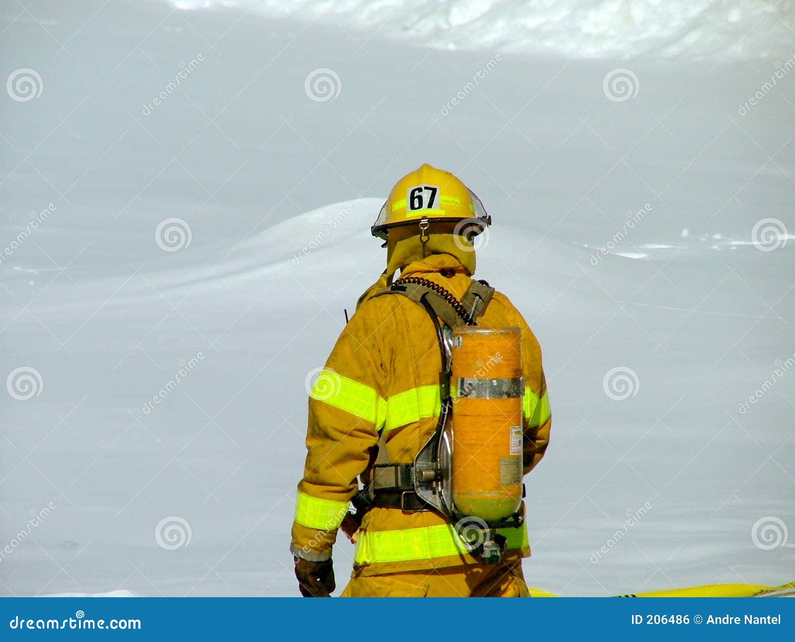 Fireman stock photo. Image of winter, working, white, work - 206486