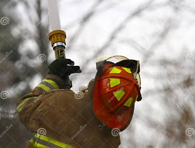 Fireman stock photo. Image of young, strength, spray, response - 694330