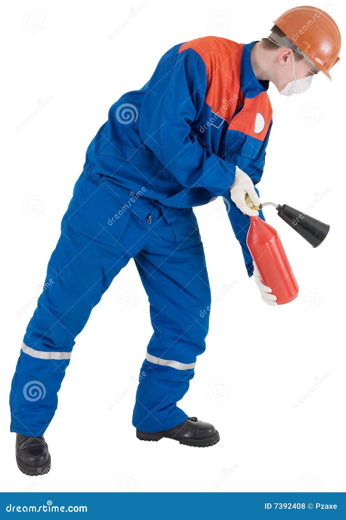 Fireman stock photo. Image of helmet, young, fire, overllas - 7392408