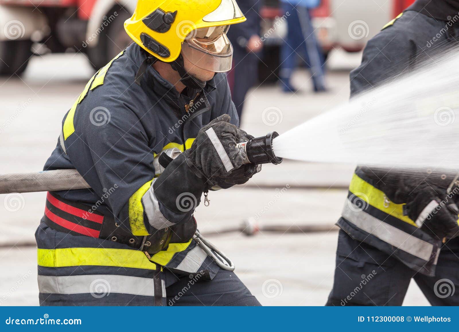 Firefighter stock photo. Image of helmet, equipment - 112300008