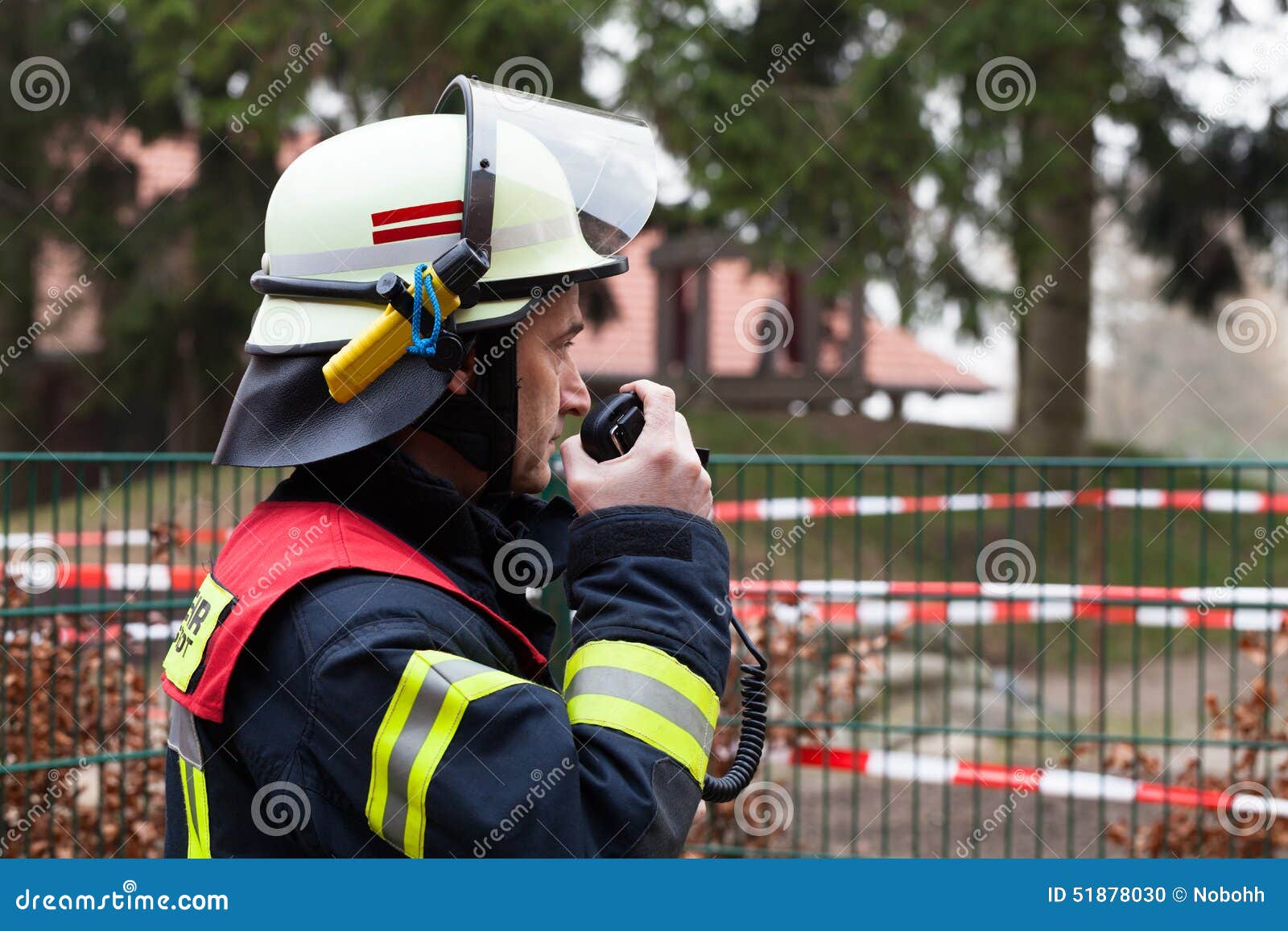 Fireman in Action and Spark with Radios Set Stock Photo - Image of ...