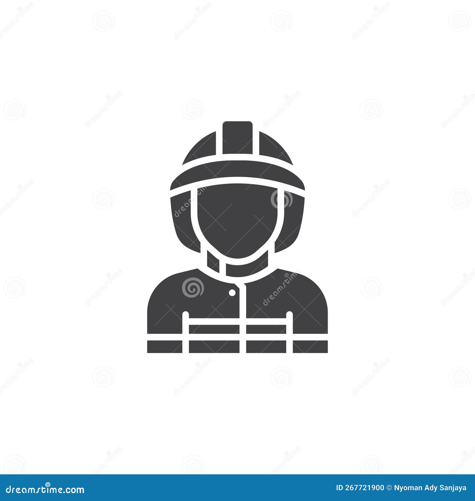 Fireman Avatar Glyph Icon. Linear Style Sign for Mobile Concept and Web ...