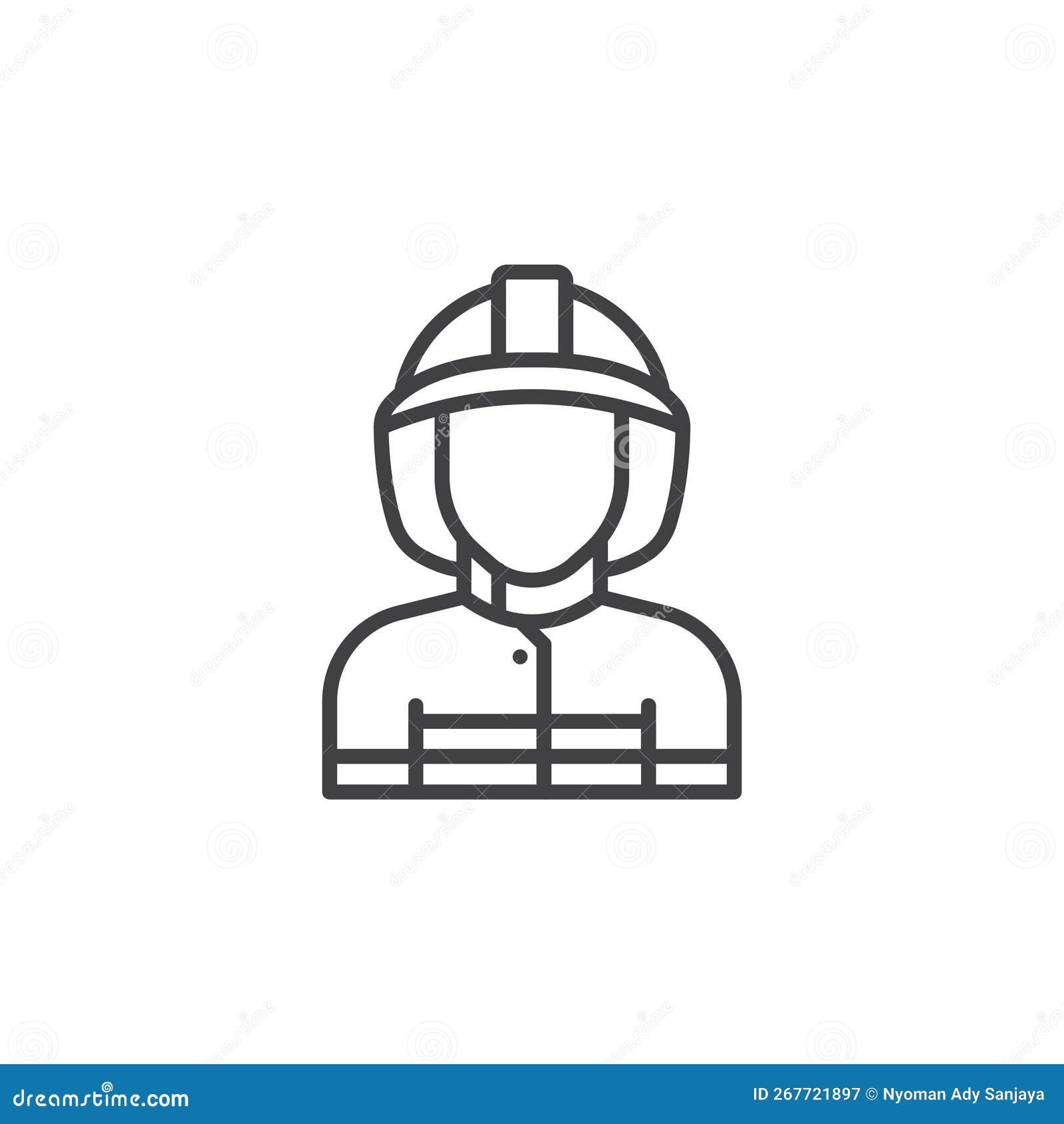 Fireman Avatar Filled Outline Icon Cartoon Vector | CartoonDealer.com #258007605