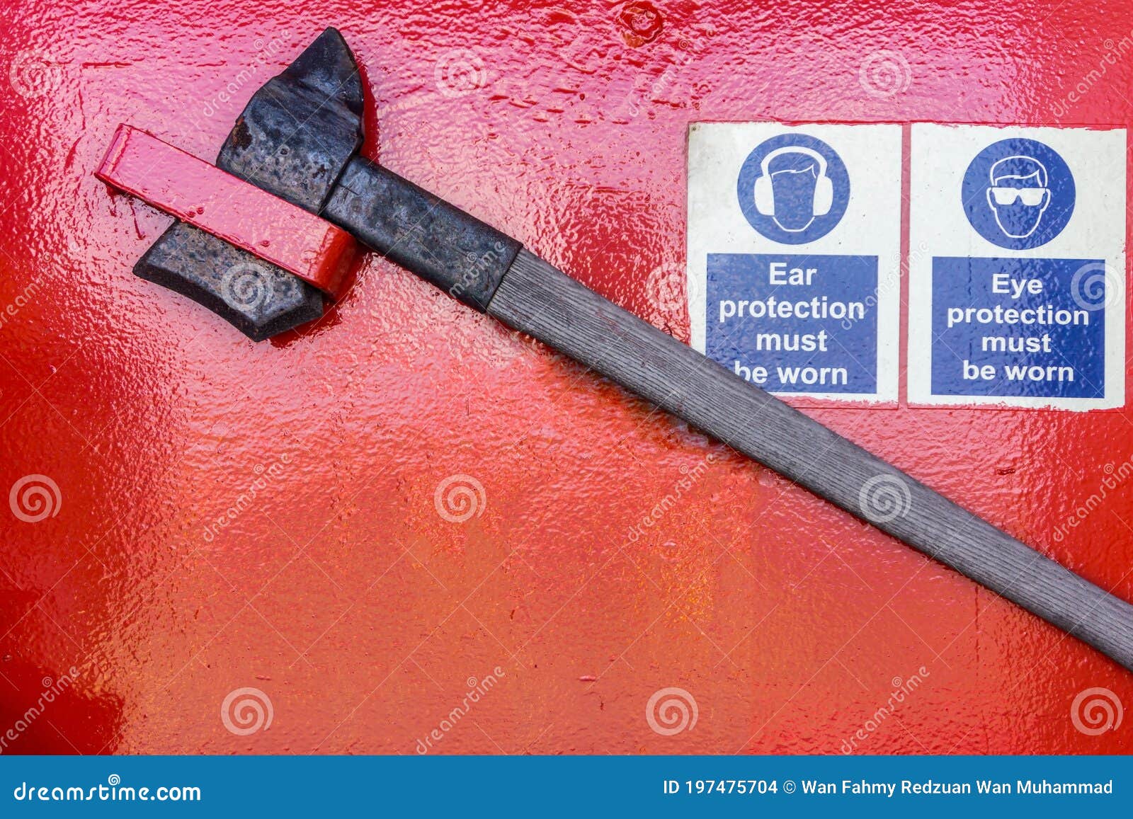 Fireman Axe On Bracket Inside A Helicopter Crash Landing Cupboard Stock ...