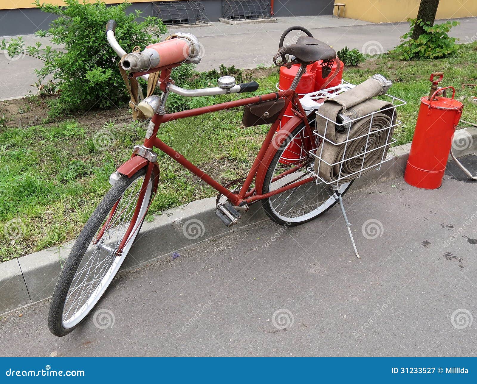 Fireman bike stock image. Image of work, outdoor, equipment - 31233527