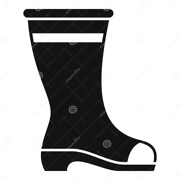 Fireman Boot Standing on White Background Icon Simple Style Stock ...