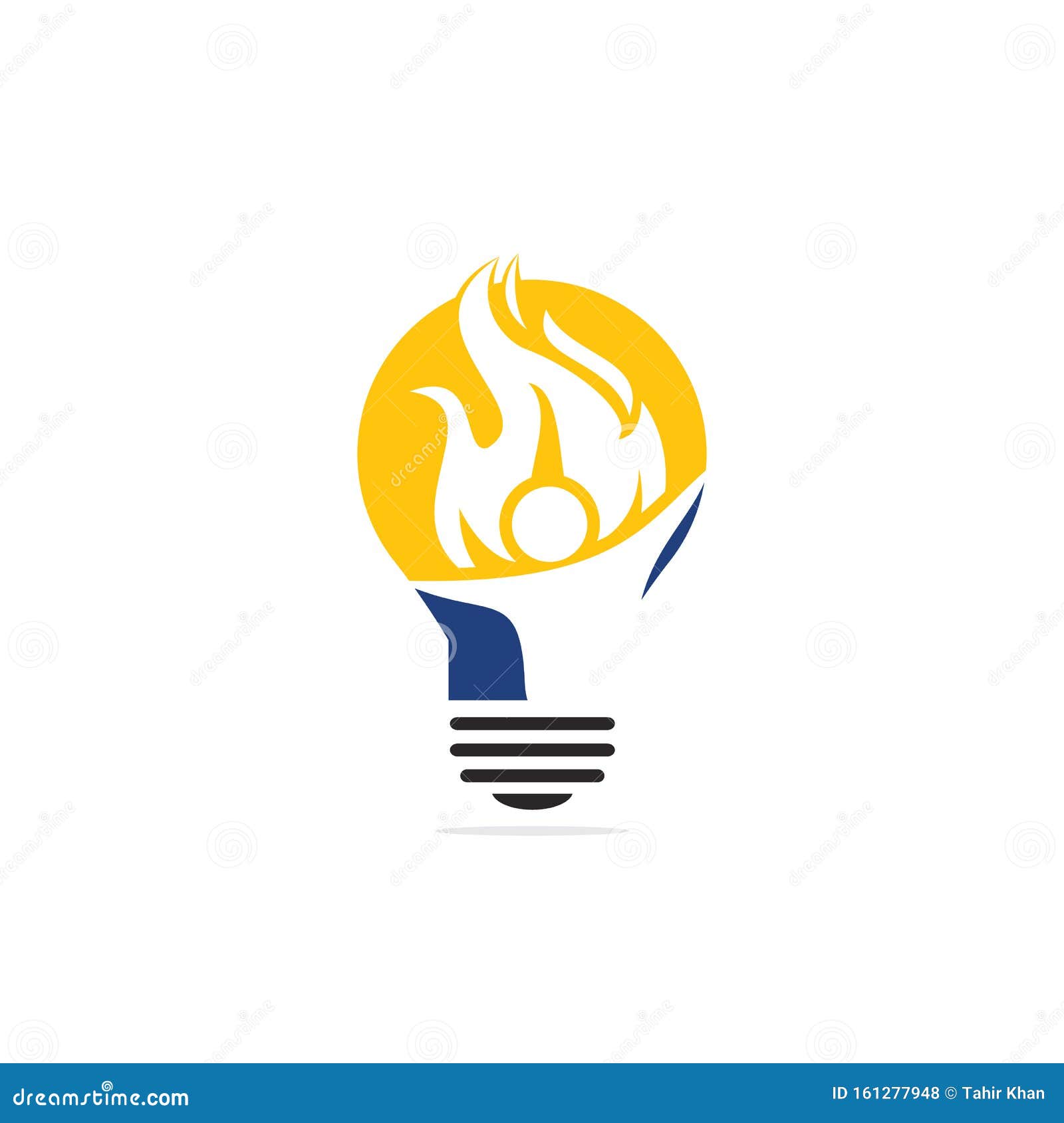 Fireman and Bulb Logo Design. Red Flame Character Logotype. Stock ...