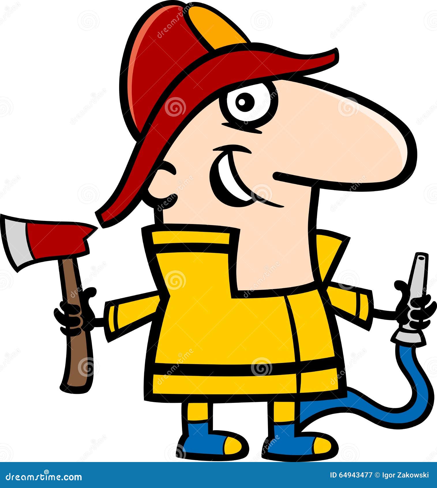 Fireman Cartoon Illustration Stock Vector - Illustration of department ...