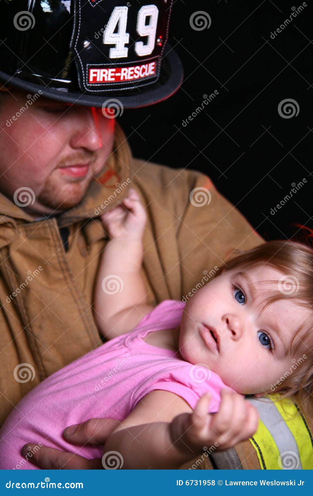 Fireman and Child stock photo. Image of heroism, family - 6731958