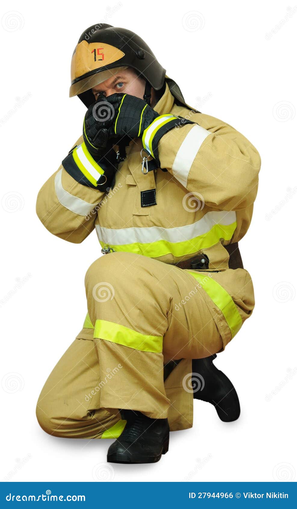 Fireman covers his face stock photo. Image of male, clasp - 27944966