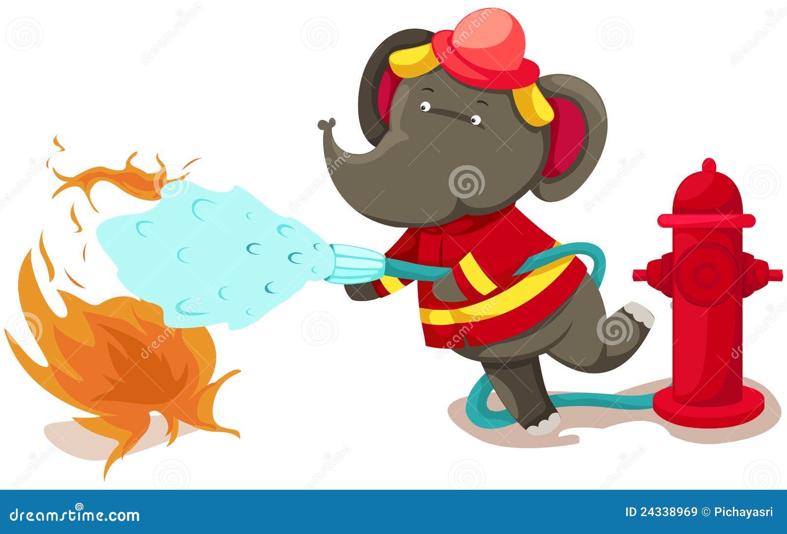 Fireman elephant stock vector. Illustration of firefighter - 24338969