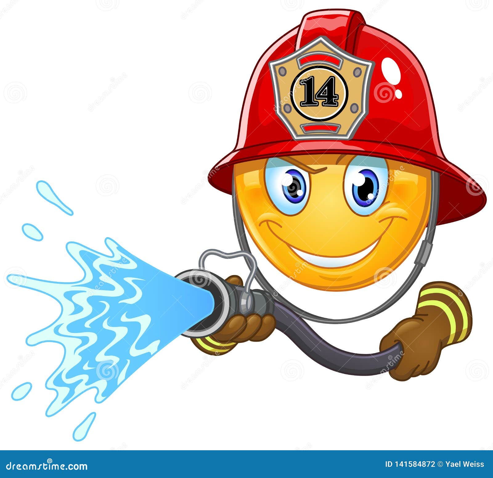 Fireman emoticon stock vector. Illustration of emergency - 141584872