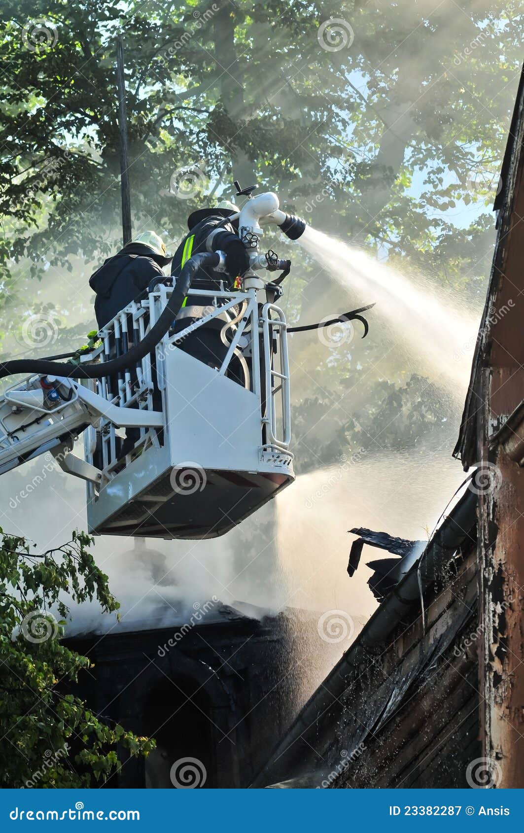 Fireman Fighting Against Fire Stock Image - Image of platforms, fighter ...