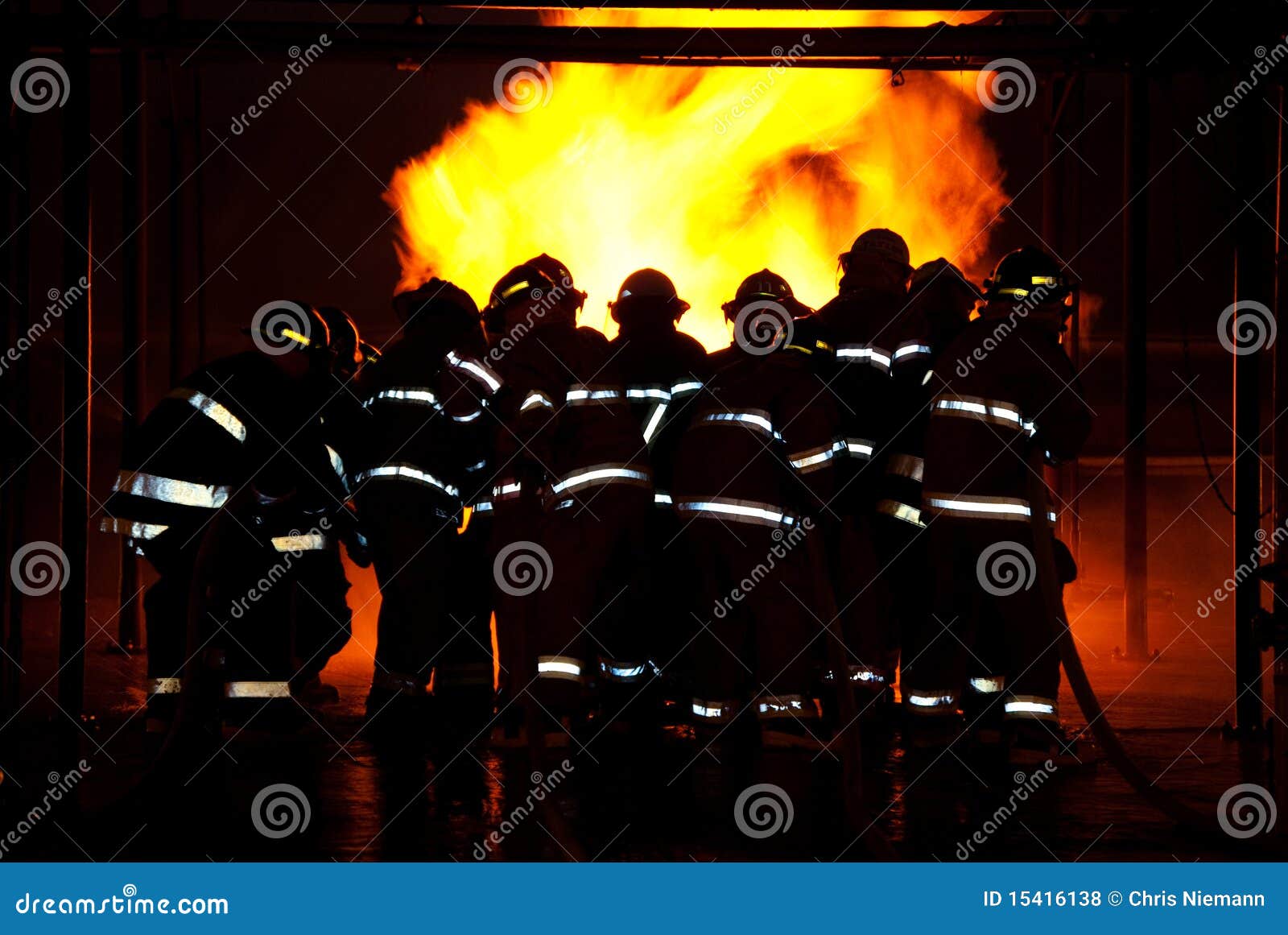 Fireman fighting fire stock photo. Image of night, male - 15416138