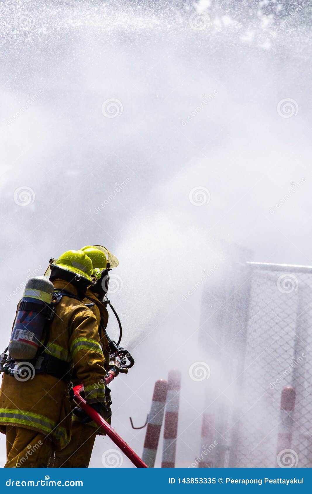 Fireman on the fire stock image. Image of coat, confidence - 143853335