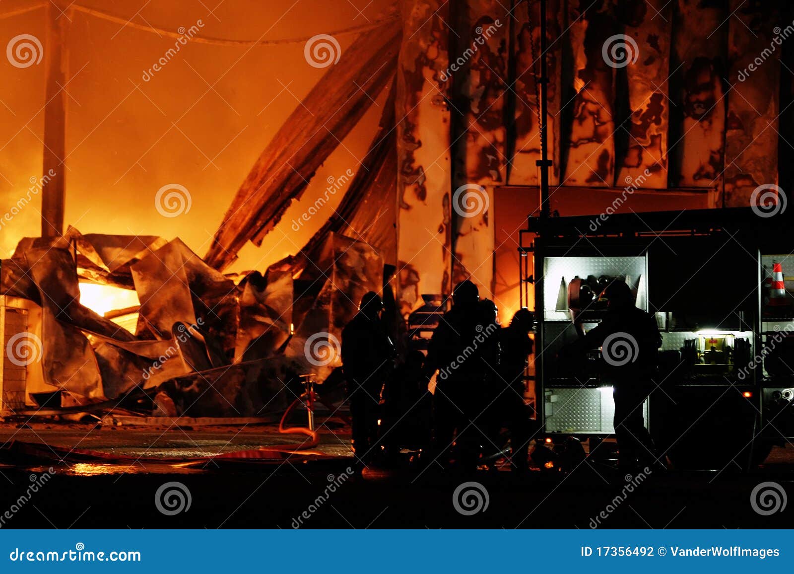 Fireman at fire stock photo. Image of assistance, destroyed - 17356492