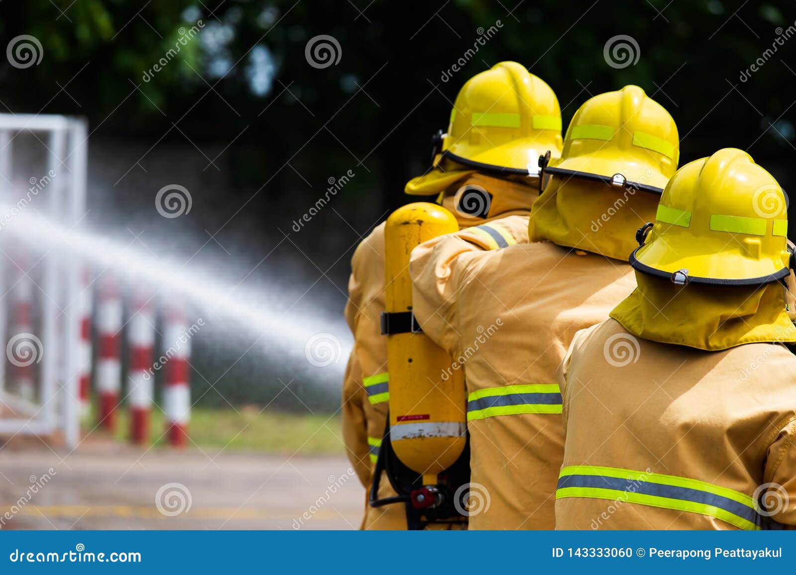 Fireman on the fire stock photo. Image of profession - 143333060