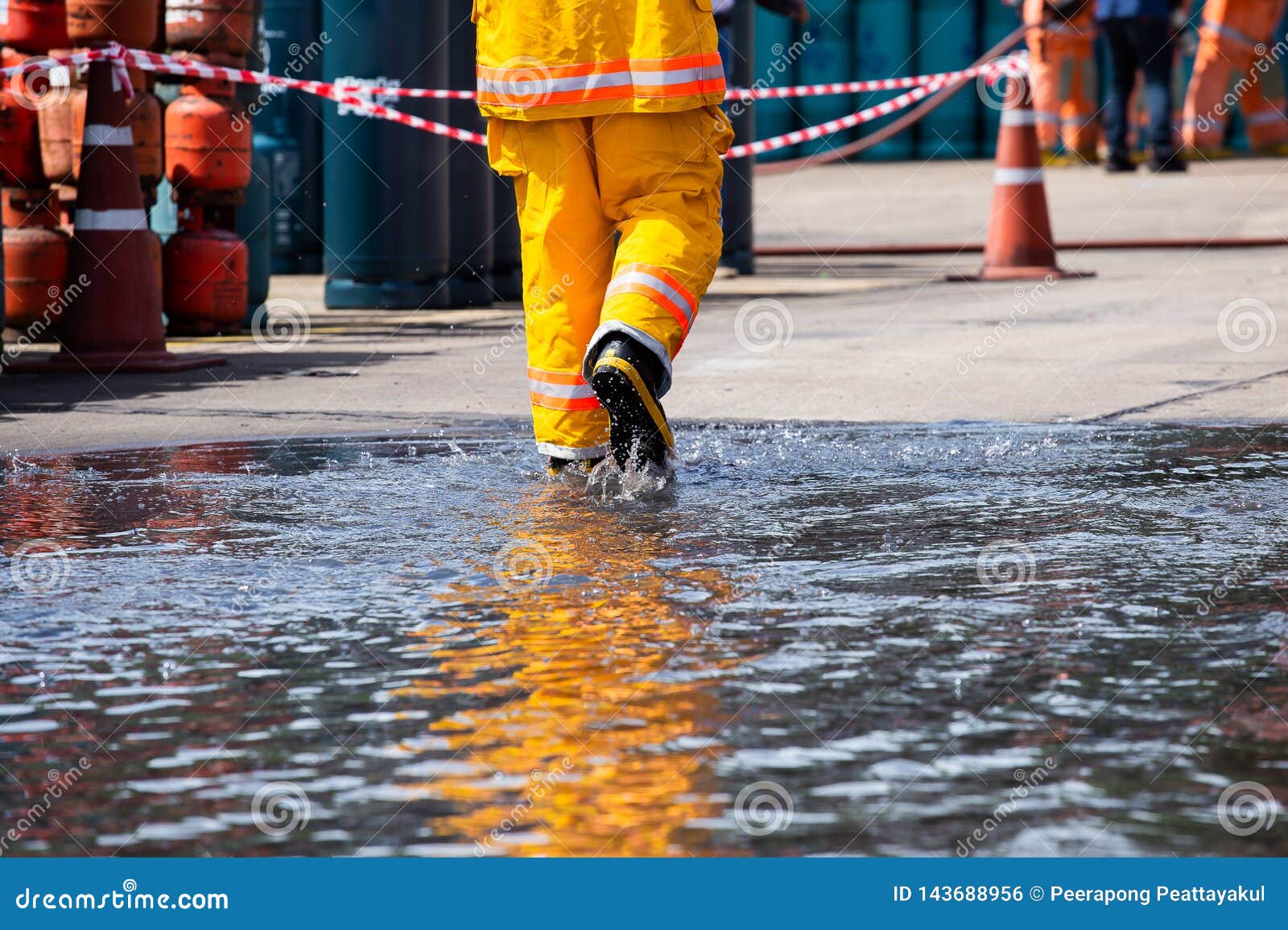 Fireman Boot Standing On Large Wheel. Royalty-Free Stock Image ...