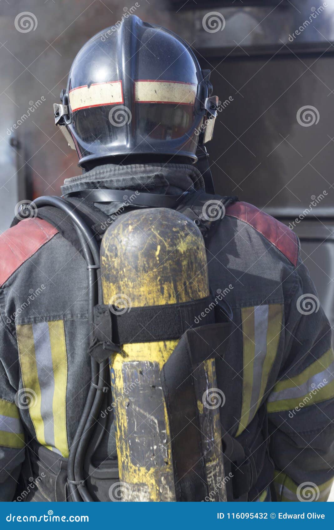 Fireman Fire Training Station Drill Stock Photo - Image of protective ...