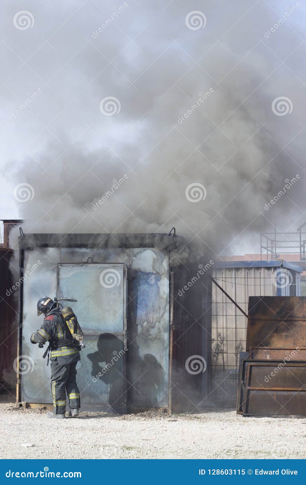Fireman Fire Training Station Drill Editorial Image - Image of ...