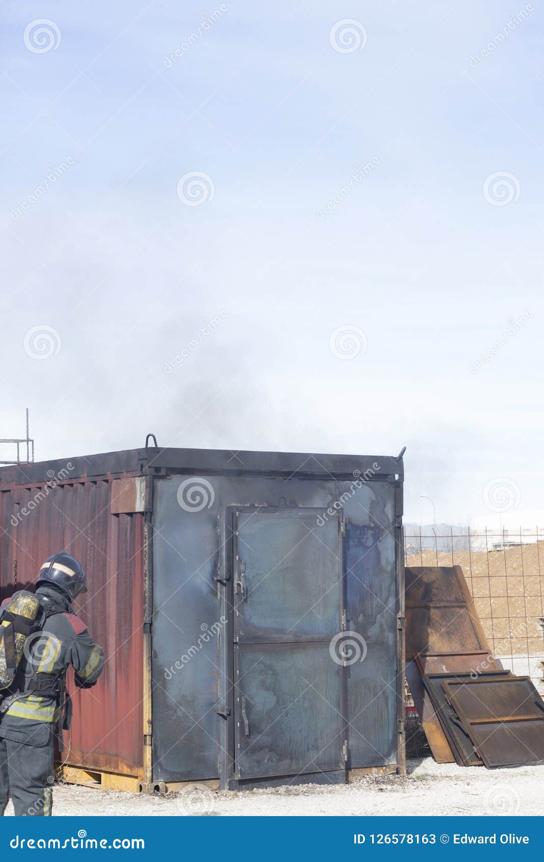 Fireman Fire Training Station Drill Editorial Stock Photo - Image of ...