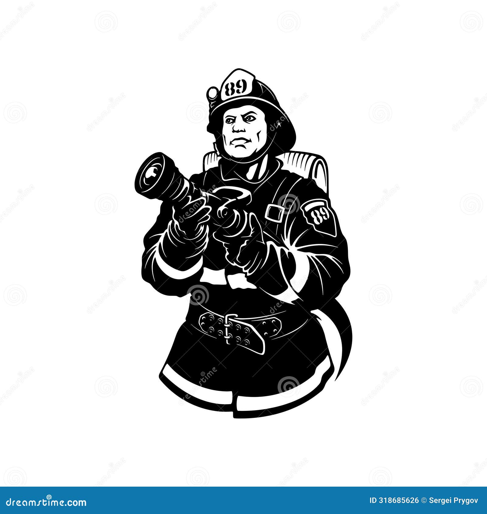Fireman, Firefighter Stencil. Firefighter Black Icon On White ...