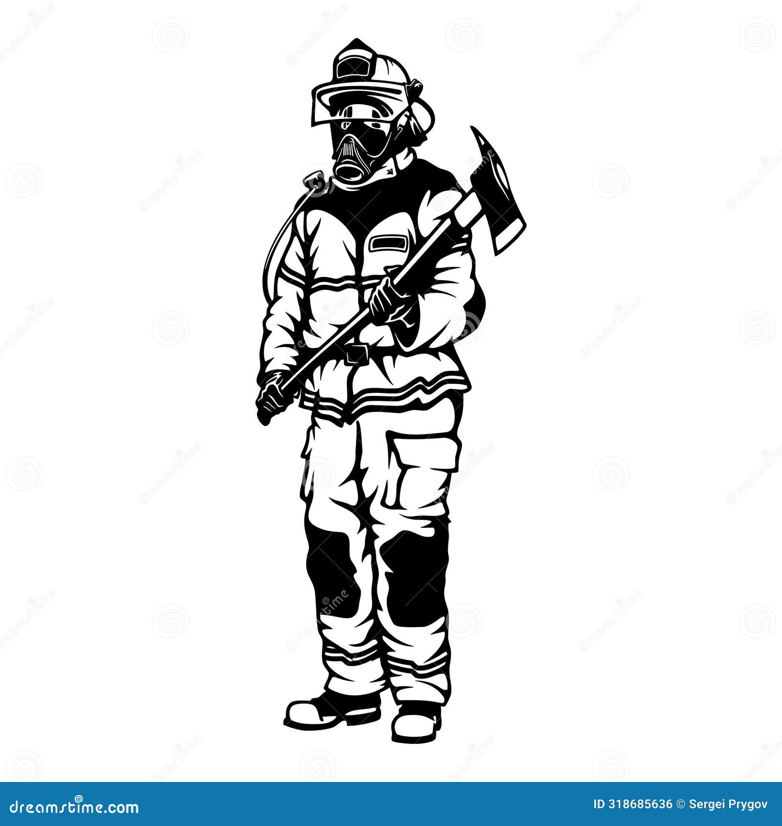 Fireman, Firefighter Stencil. Firefighter Black Icon On White ...