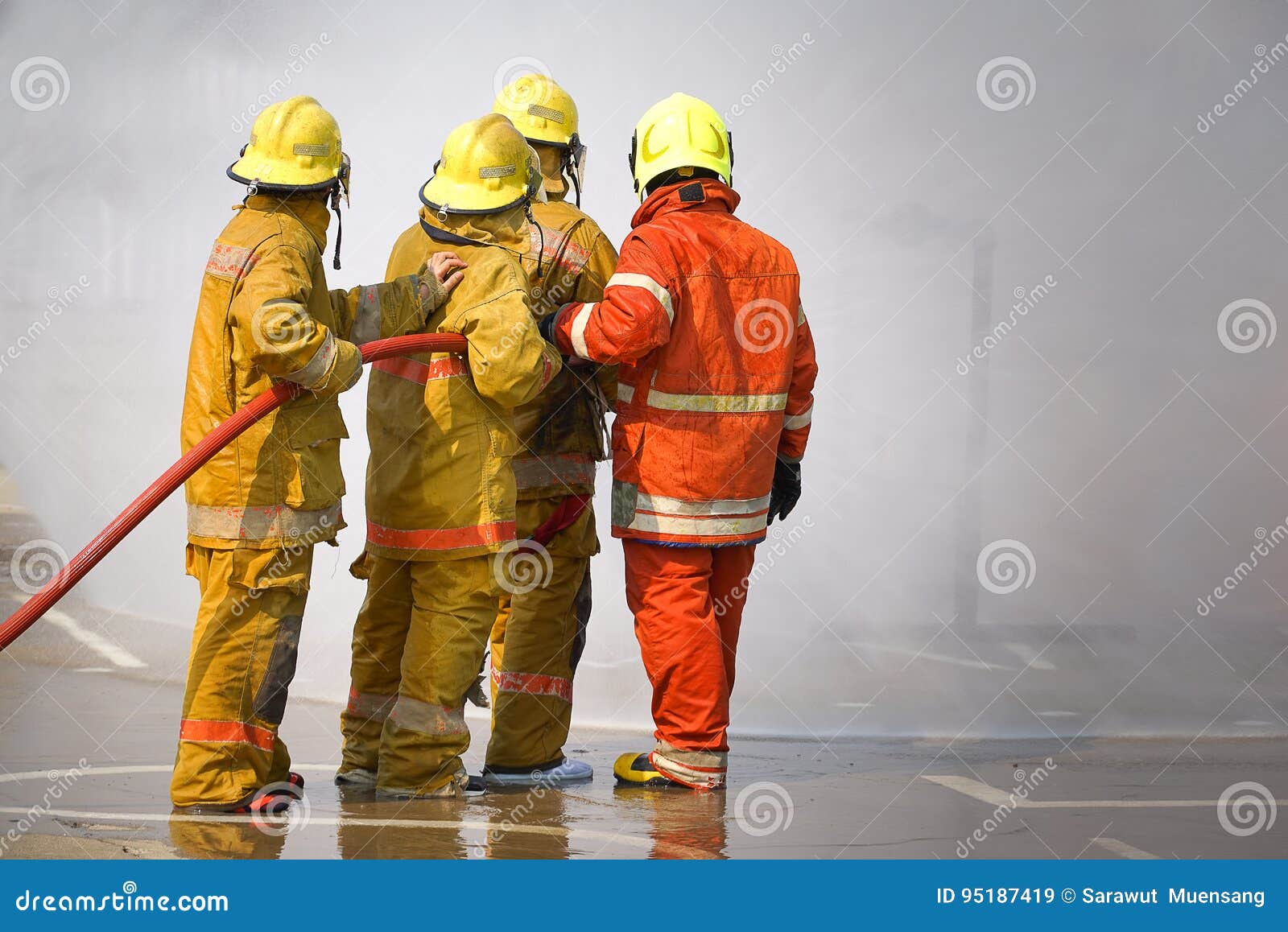 Fireman. Firefighters Training. Stock Image - Image of blaze ...