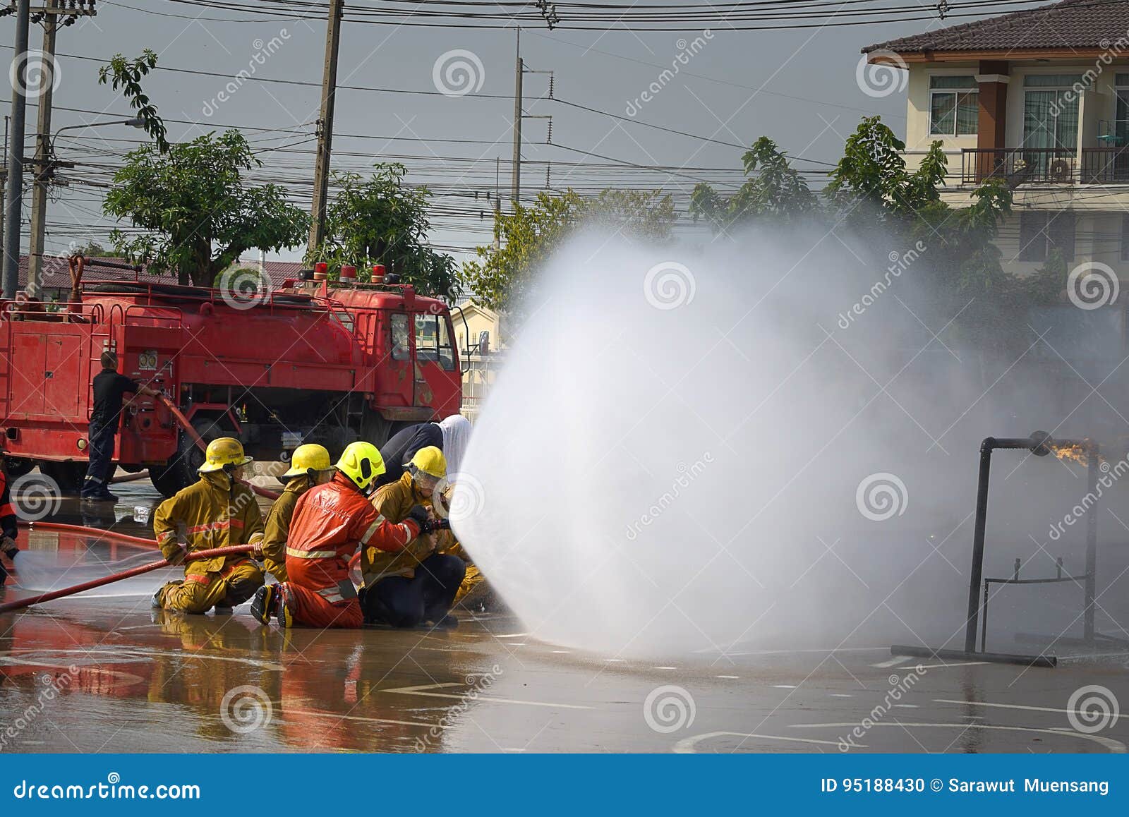 Fireman. Firefighters Training. Editorial Image - Image of department ...