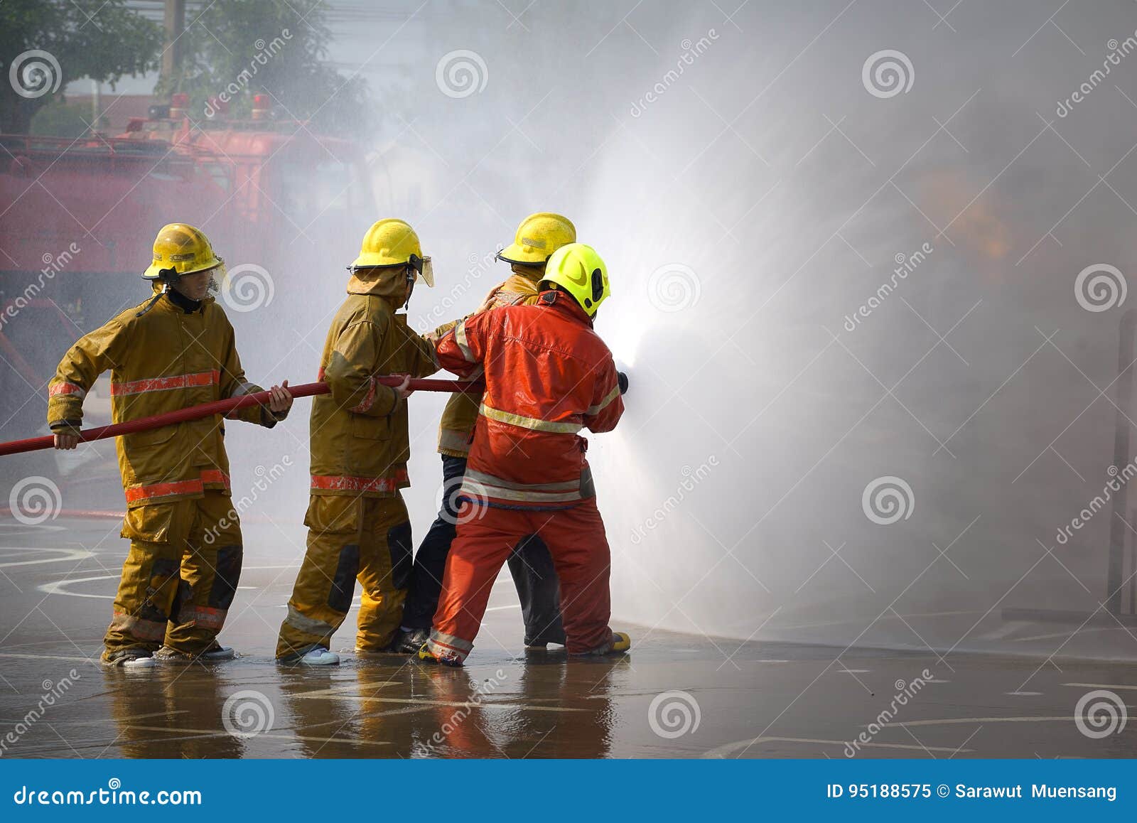 Fireman. Firefighters Training. Editorial Image - Image of flame ...