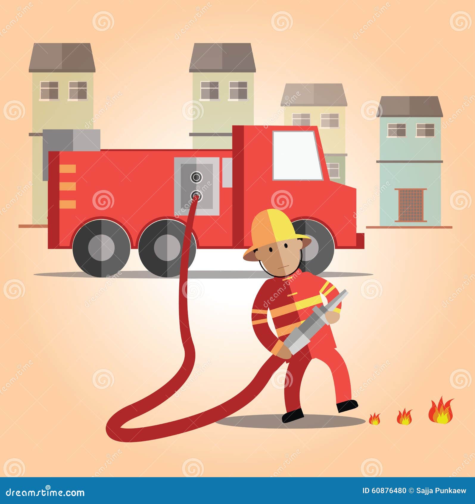 Fireman format stock vector. Illustration of cartoon - 60876480