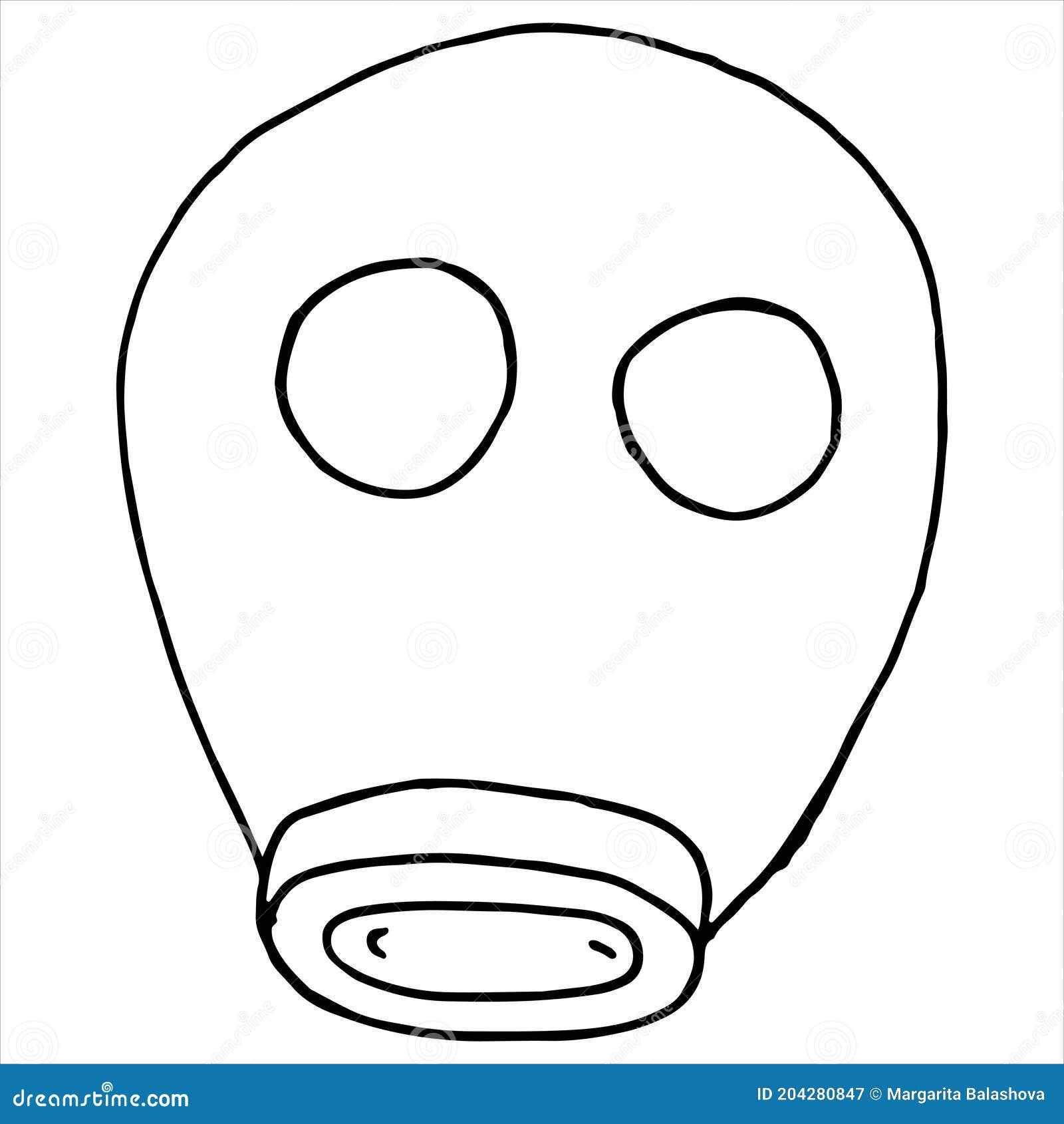 Fireman Gas Mask, Vector Element in Doodle Style, Coloring Book Stock ...