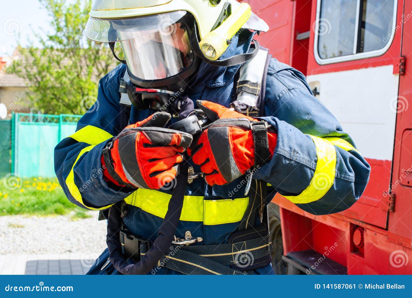 Fireman Getting Ready for Firefight Stock Image - Image of people, real ...