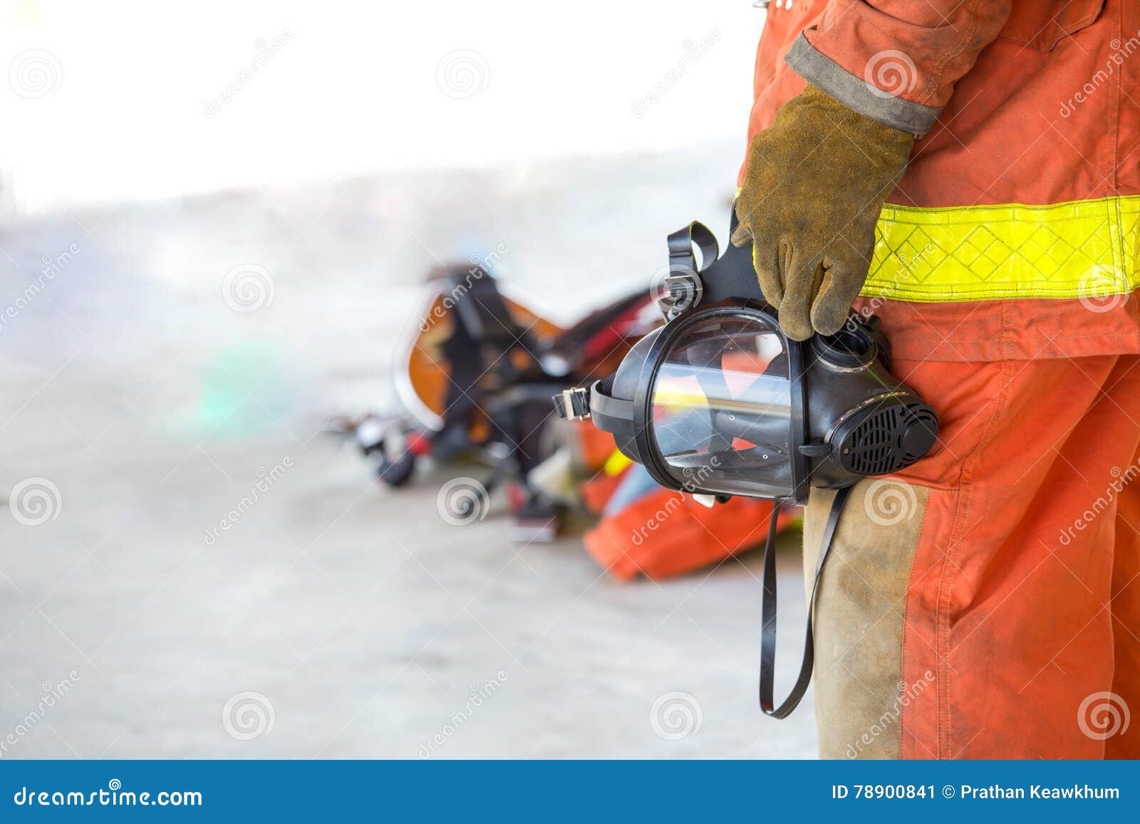 Fireman With Oxygen Tank To Breathe During Fire Royalty-Free Stock ...