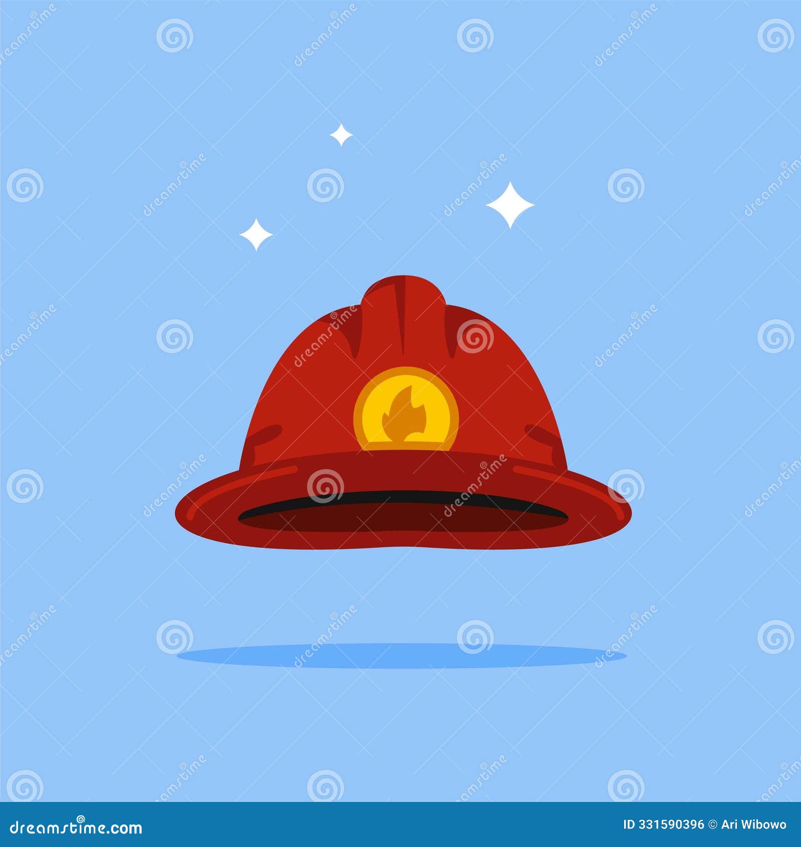 Fireman Helmet Icon. Flat Illustration of Fire Rescue Icon Stock Vector ...