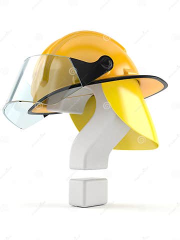 Fireman Helmet with Question Mark Stock Illustration - Illustration of ...