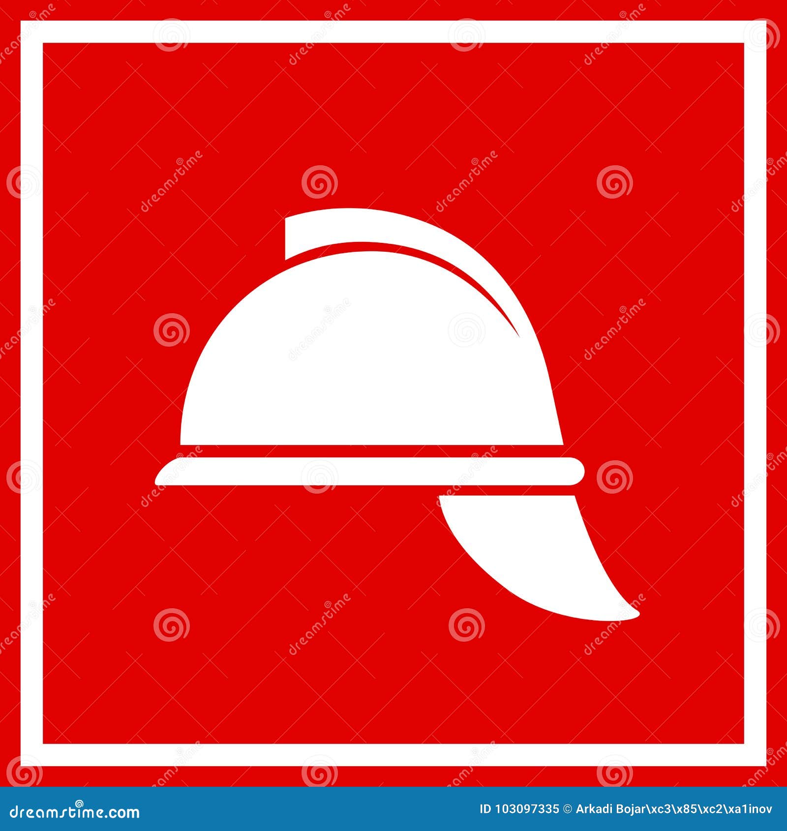 Fireman helmet vector sign stock vector. Illustration of emblem - 103097335