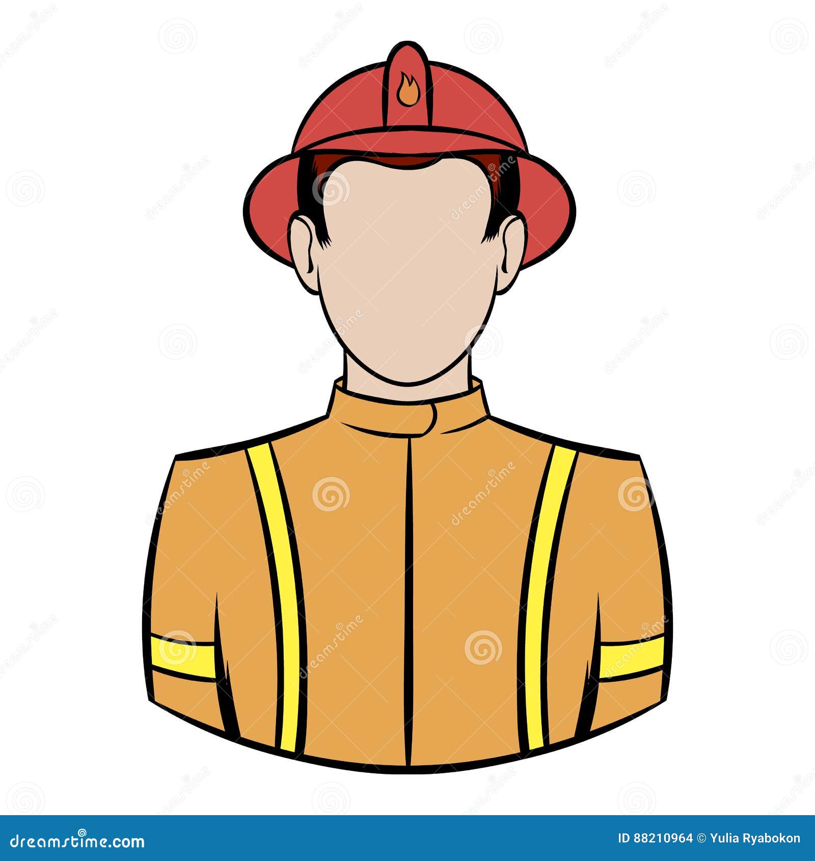 Fireman icon cartoon stock vector. Illustration of fighter - 88210964