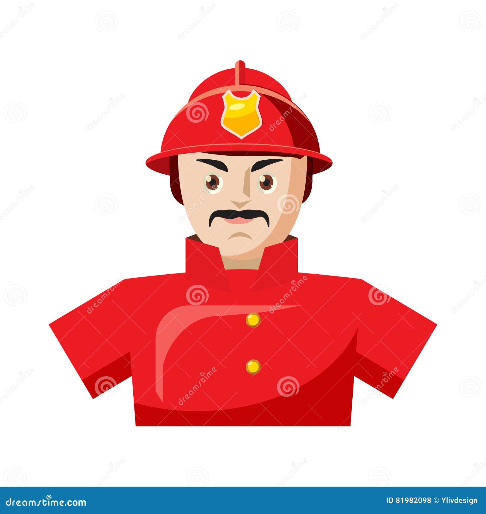 Fireman Icon in Cartoon Style Stock Vector - Illustration of ...