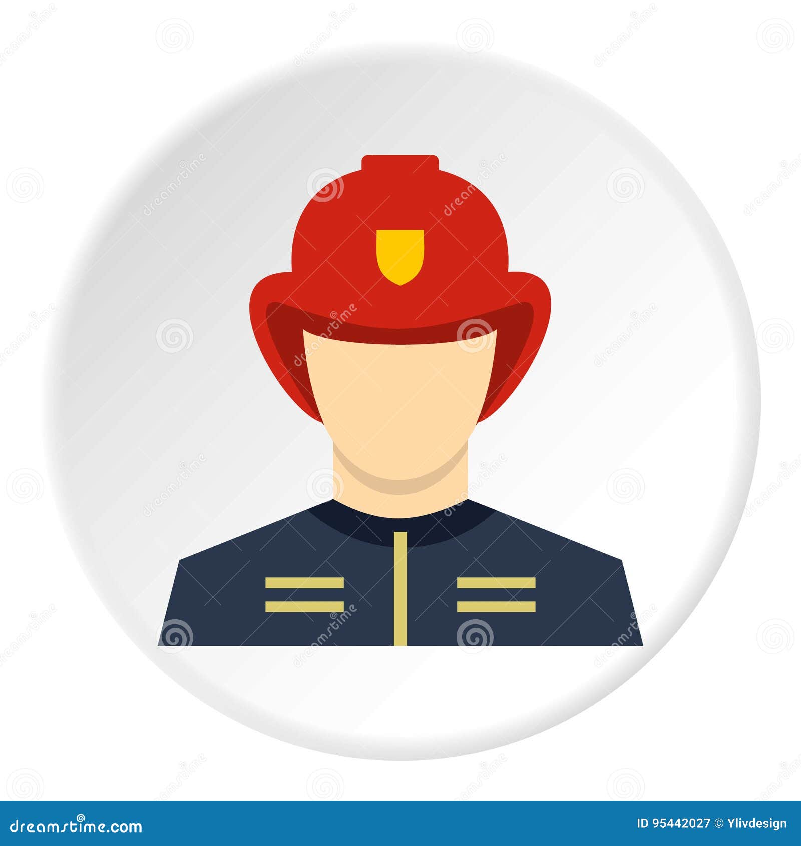 Fireman icon circle stock vector. Illustration of fireproof - 95442027