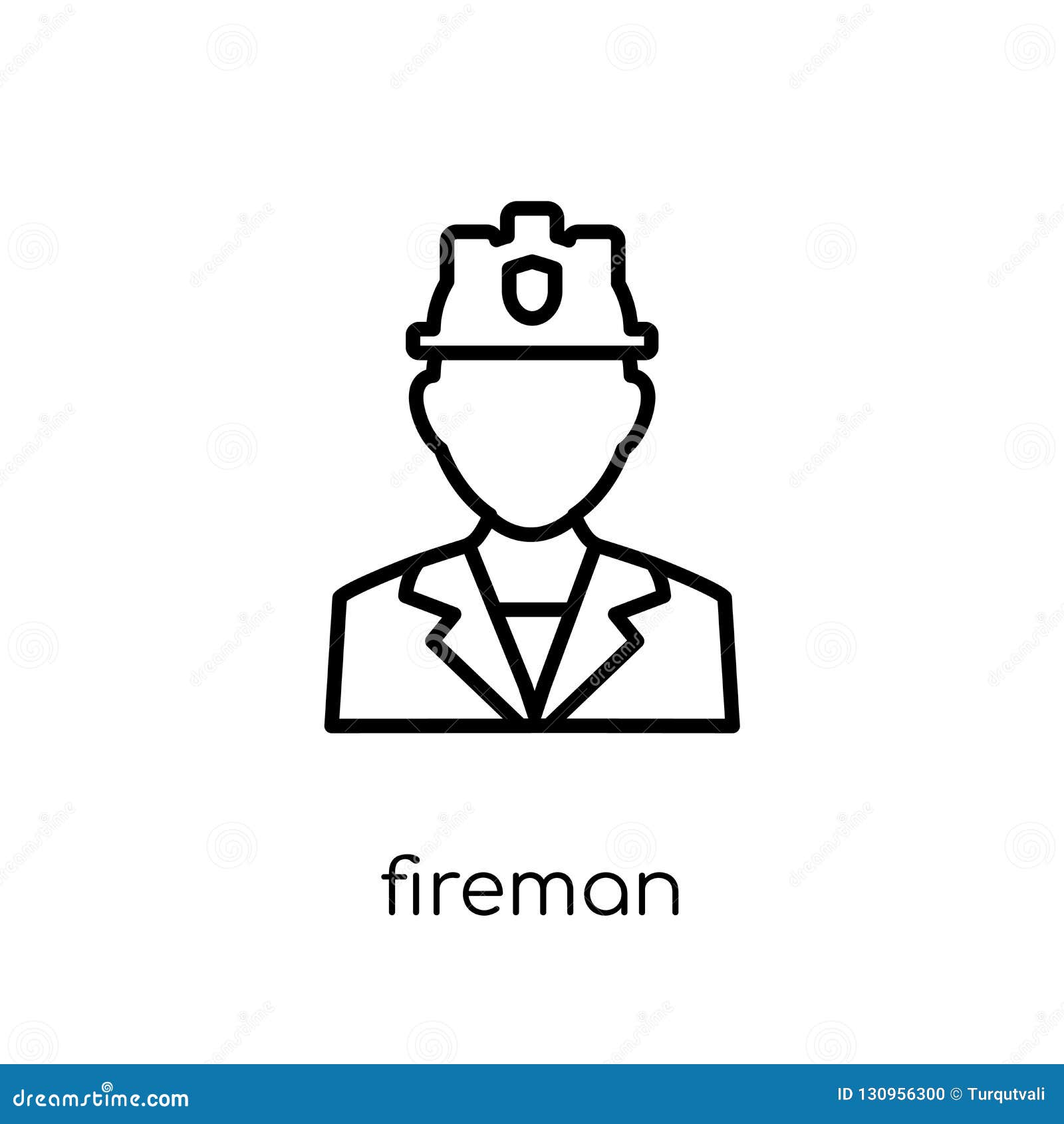 Fireman Icon Avatar Simple Flat Style Illustration Cartoon Vector ...