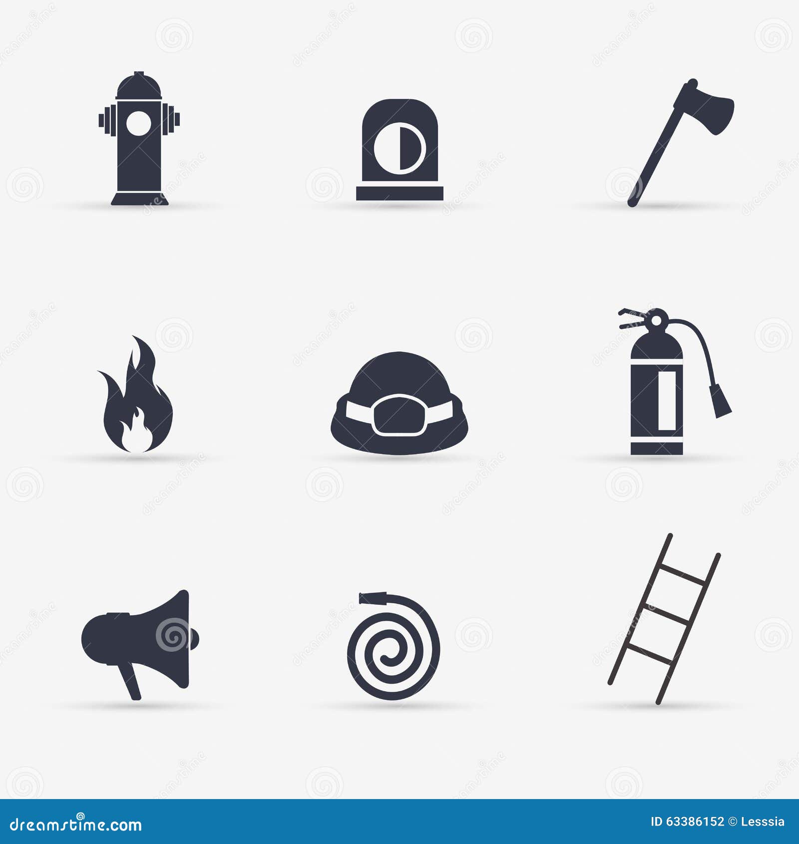 Fireman Icons Cartoon Vector | CartoonDealer.com #37496955