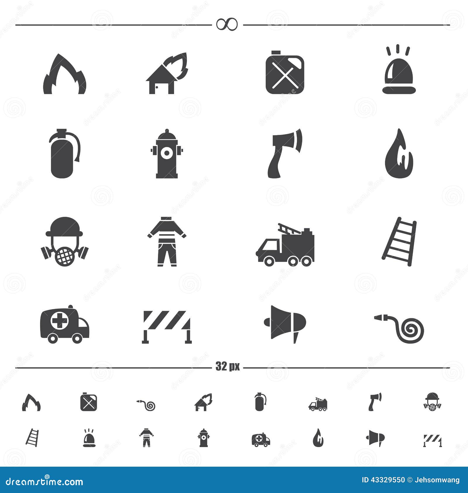 Fireman Icons Cartoon Vector | CartoonDealer.com #37496955