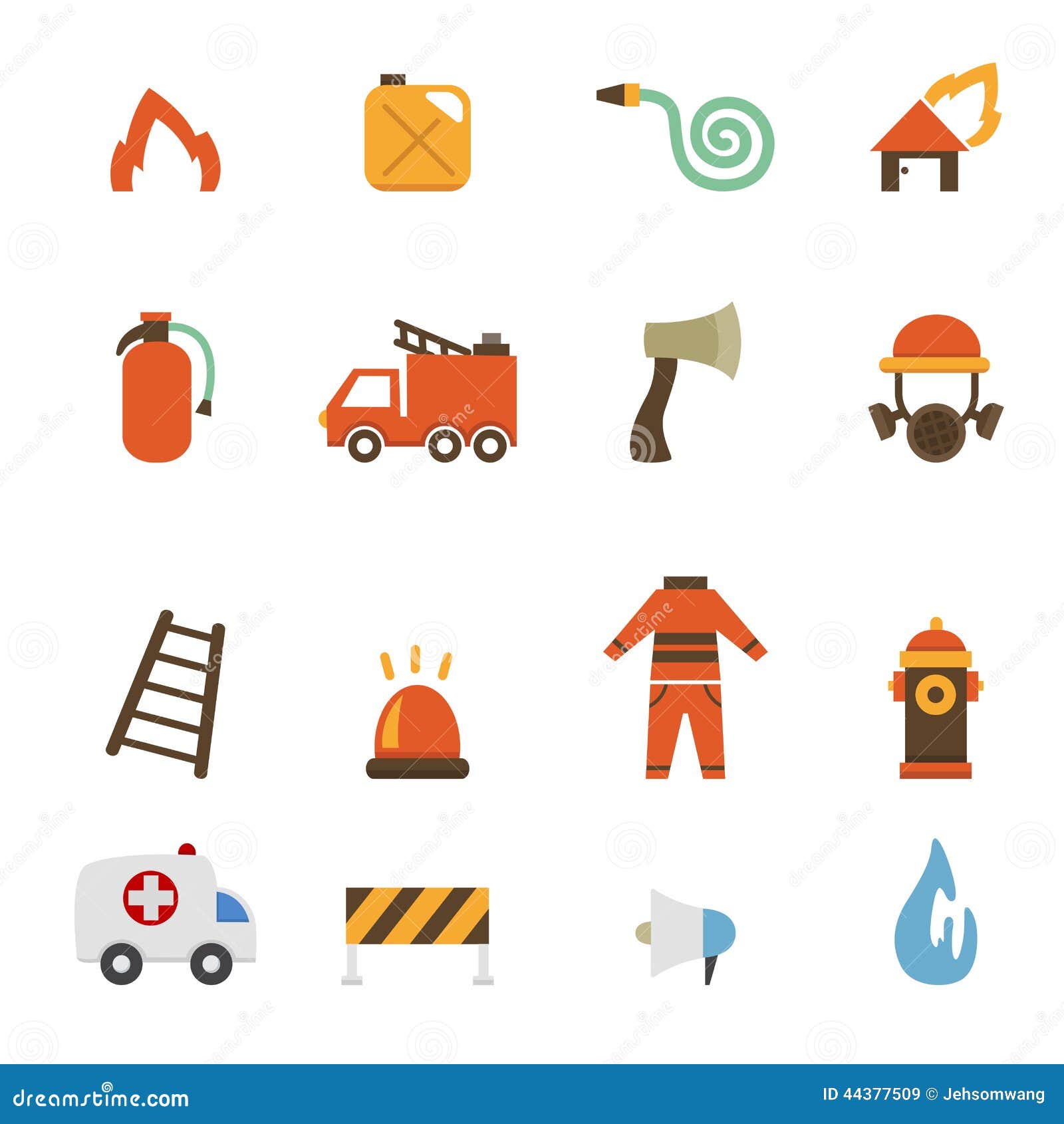 Fireman icons vector stock vector. Illustration of ladder - 44377509