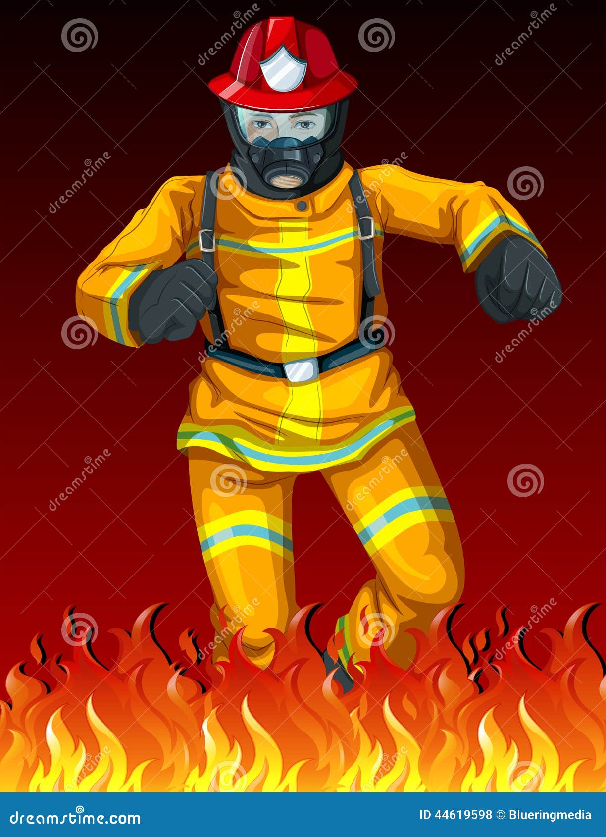 A fireman stock vector. Illustration of fire, public - 44619598