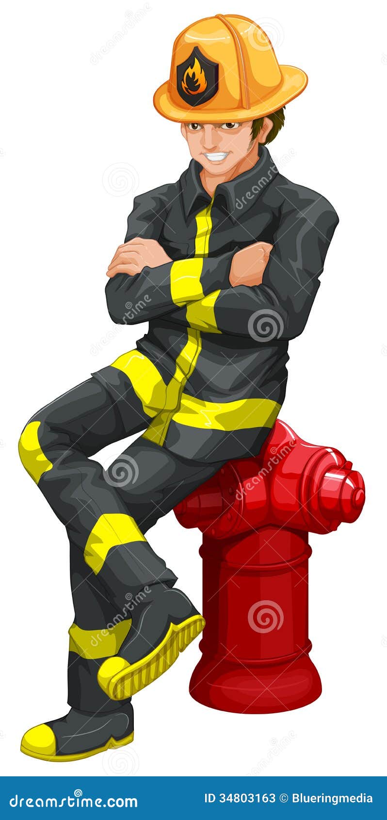 A fireman stock illustration. Illustration of hydrant - 34803163